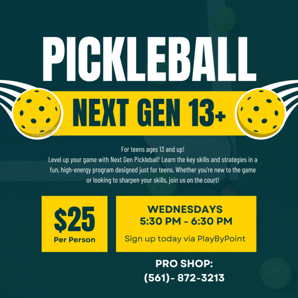 Junior pickleball - Pickleball Next Gen 13+