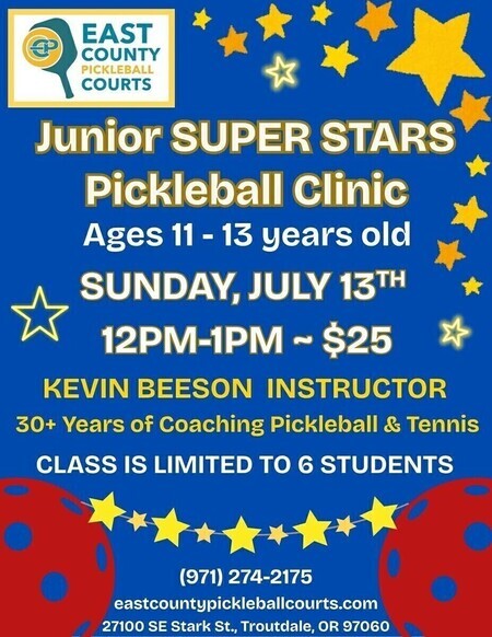 Clinics/classes/camps - JUNIORS CLINIC - SUPER STARS (11 - 13) w/Kevin ...