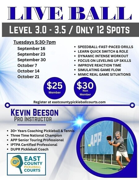 Clinics/classes/camps - CLINIC: LIVE BALL with KEVIN BEESON_Level 3.0-3.5